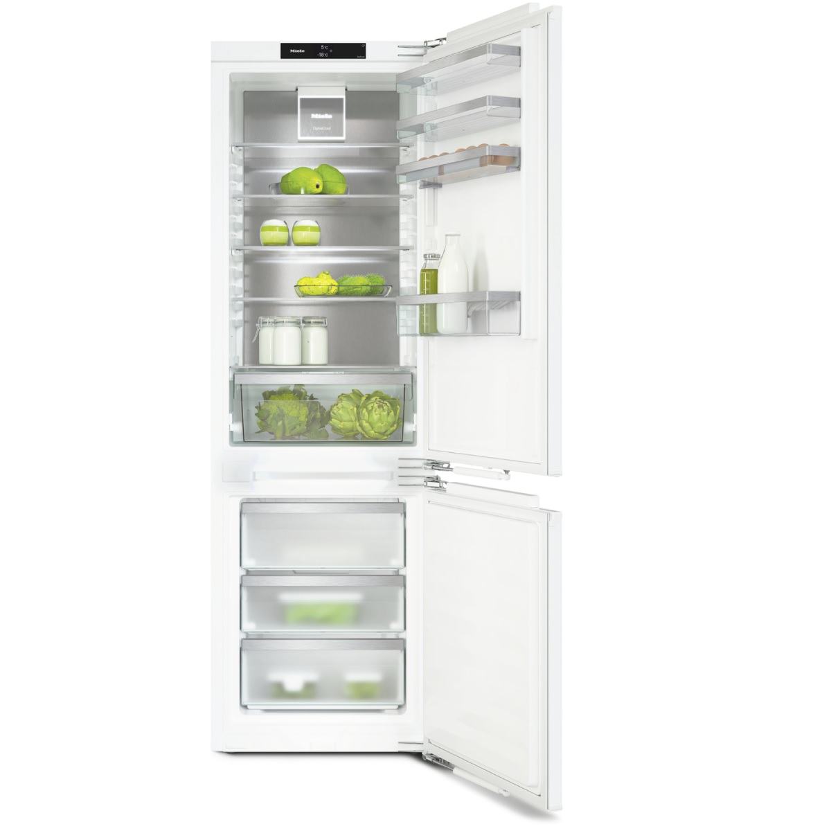 Chłodziarko-zamrażarka do zabudowy z FlexiLight 2.0, DynaCool i NoFrost ...